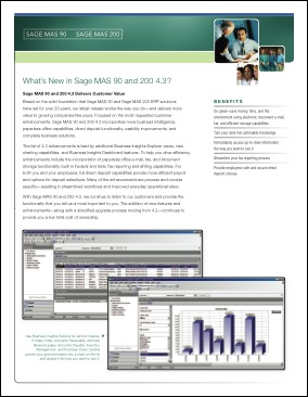 Sage MAS 90 and MAS 200 v4.30 Feature Sheet | Schulz Consulting