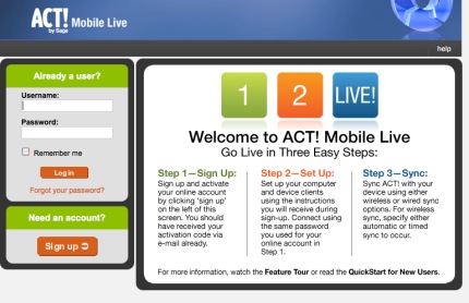 Act! Mobile Live (beta) unveiled at Sage Insights 2009 – Schulz Consulting