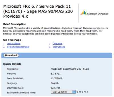 FRX SP 11 for MAS 90 and MAS 200 Available For Download – Schulz Consulting