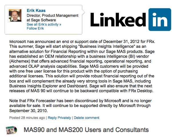 Sage Announces Alchemex As Their MAS 90 MAS 200 FRX Financial Reporter ...