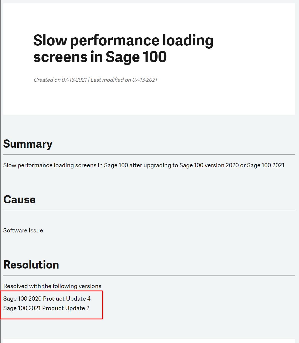 Sage 100 Slow Loading Screen Fix On The Way – Schulz Consulting